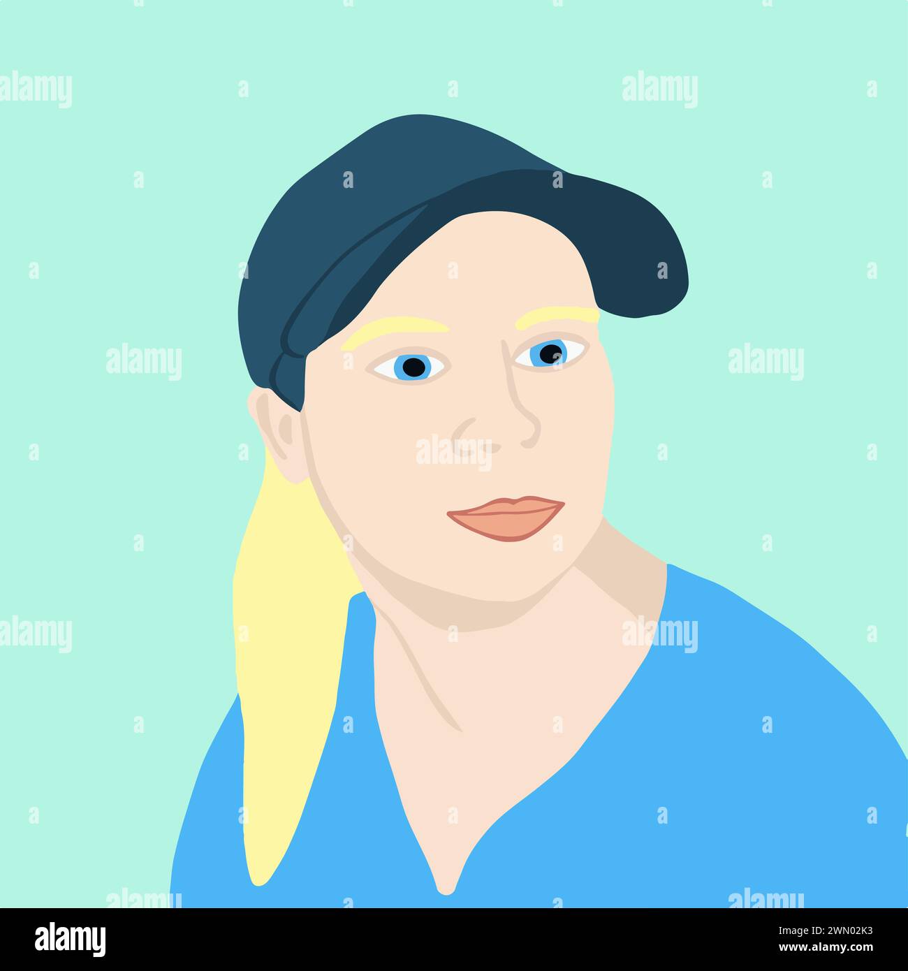 Vector illustration of a blonde woman portrait Stock Vector Image & Art ...