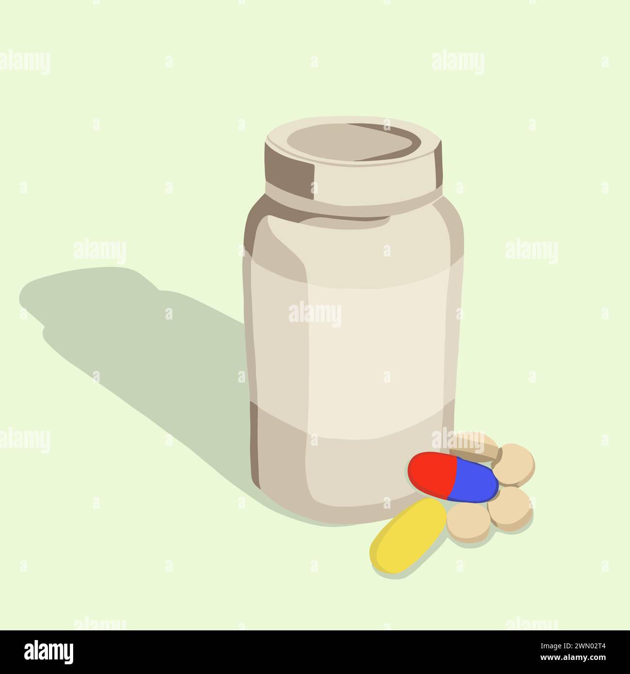 Vector isolated illustration of container with pills Stock Vector Image ...