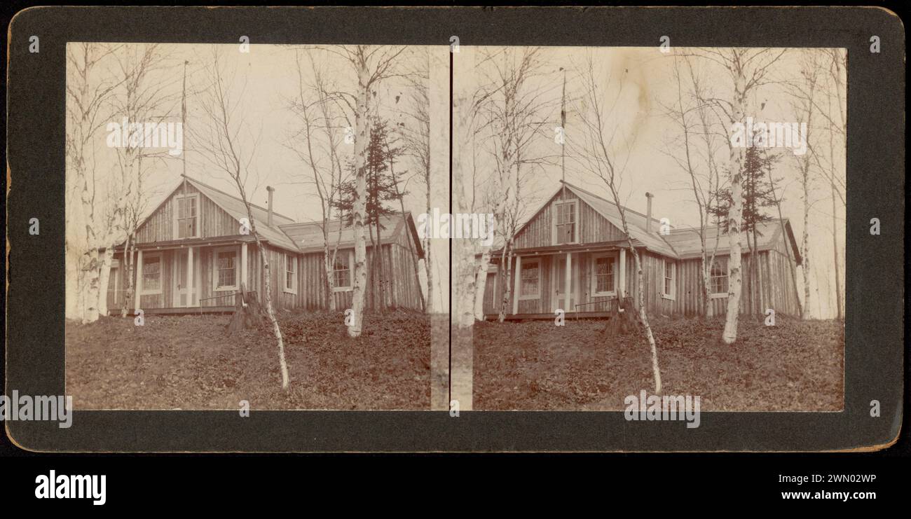 Wooden cabin with flag pole. Wooden cabin with flag pole Stock Photo ...