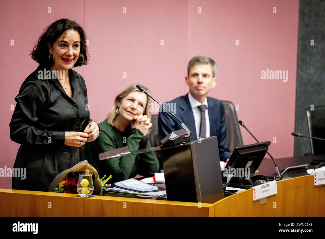 AMSTERDAM - Mayor Femke Halsema after a meeting of the Amsterdam city ...