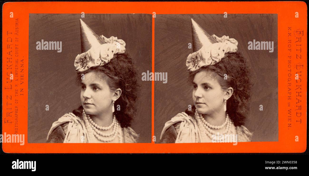 Woman wearing pearls and pointed hat. Woman wearing pearls and pointed ...