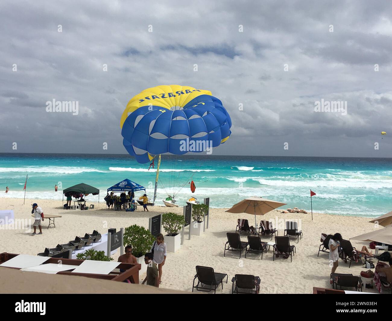 Cancun, Mexico- February 20,2016: Tourists relaxing and enjoying the ...