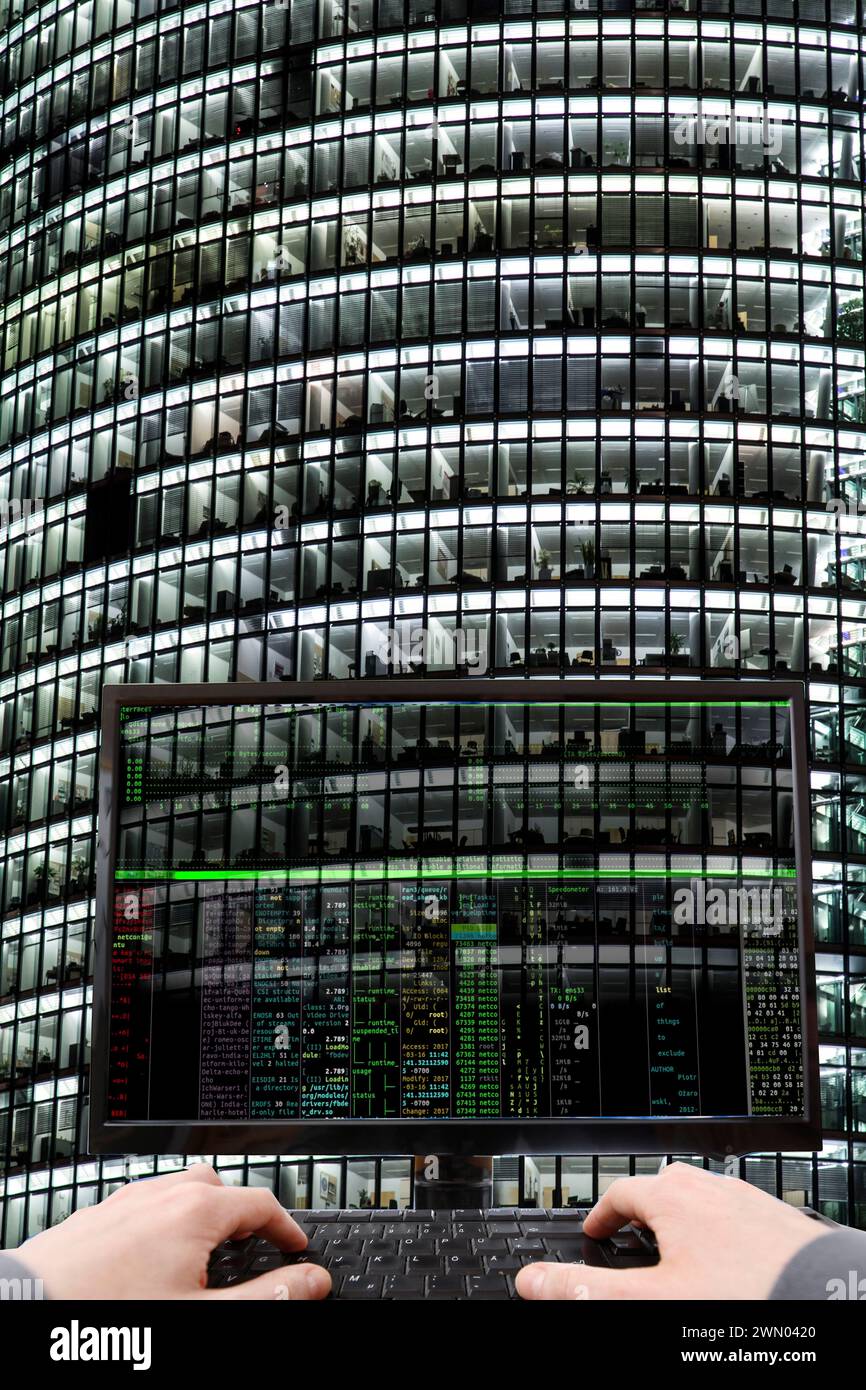 Symbolic image hacker, cyberattack on public buildings, administrations ...