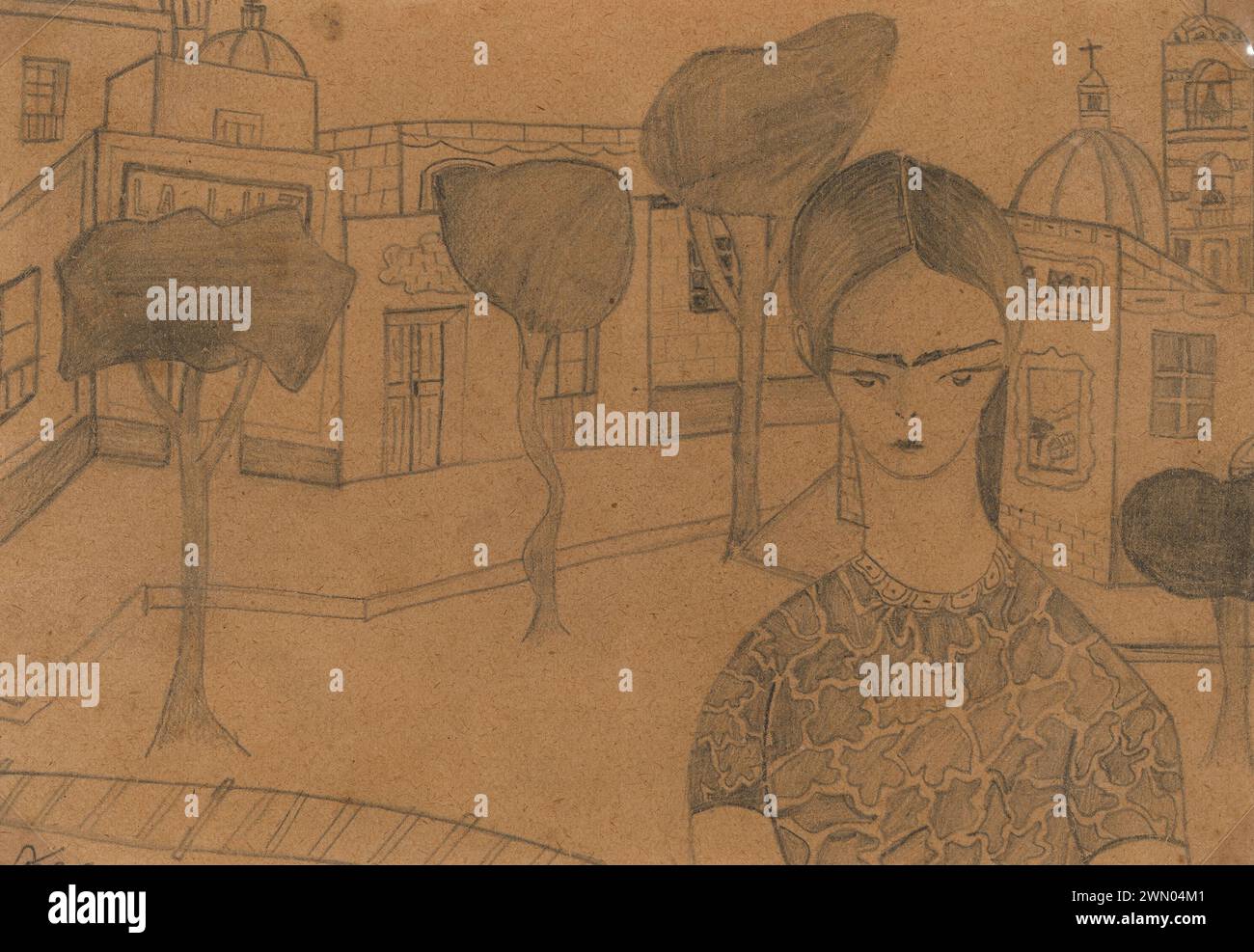 Frida Kahlo - Frida en Coyoacan lapiz - 1927 Stock Photo - Alamy