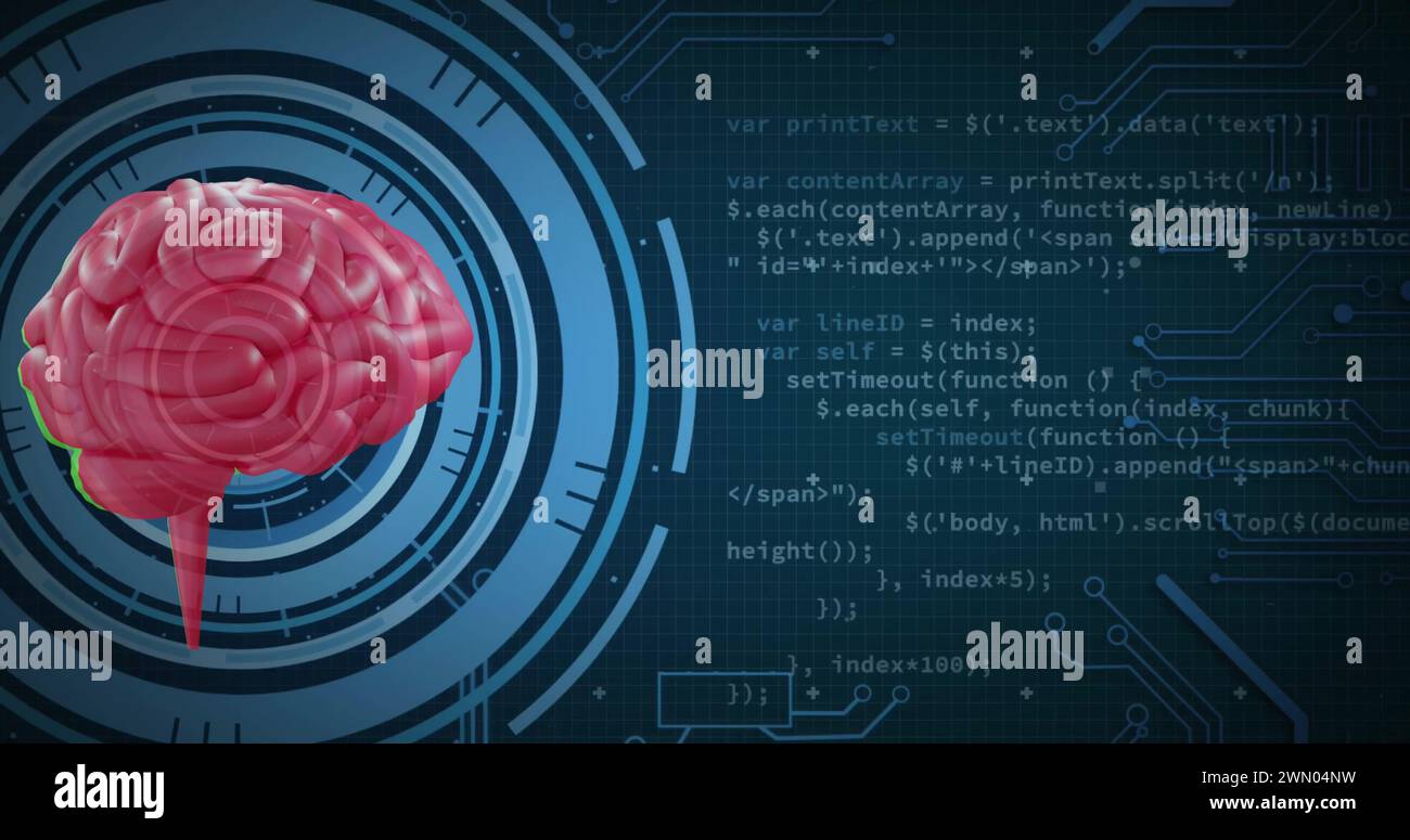 Image of human brain and data processing Stock Photo - Alamy