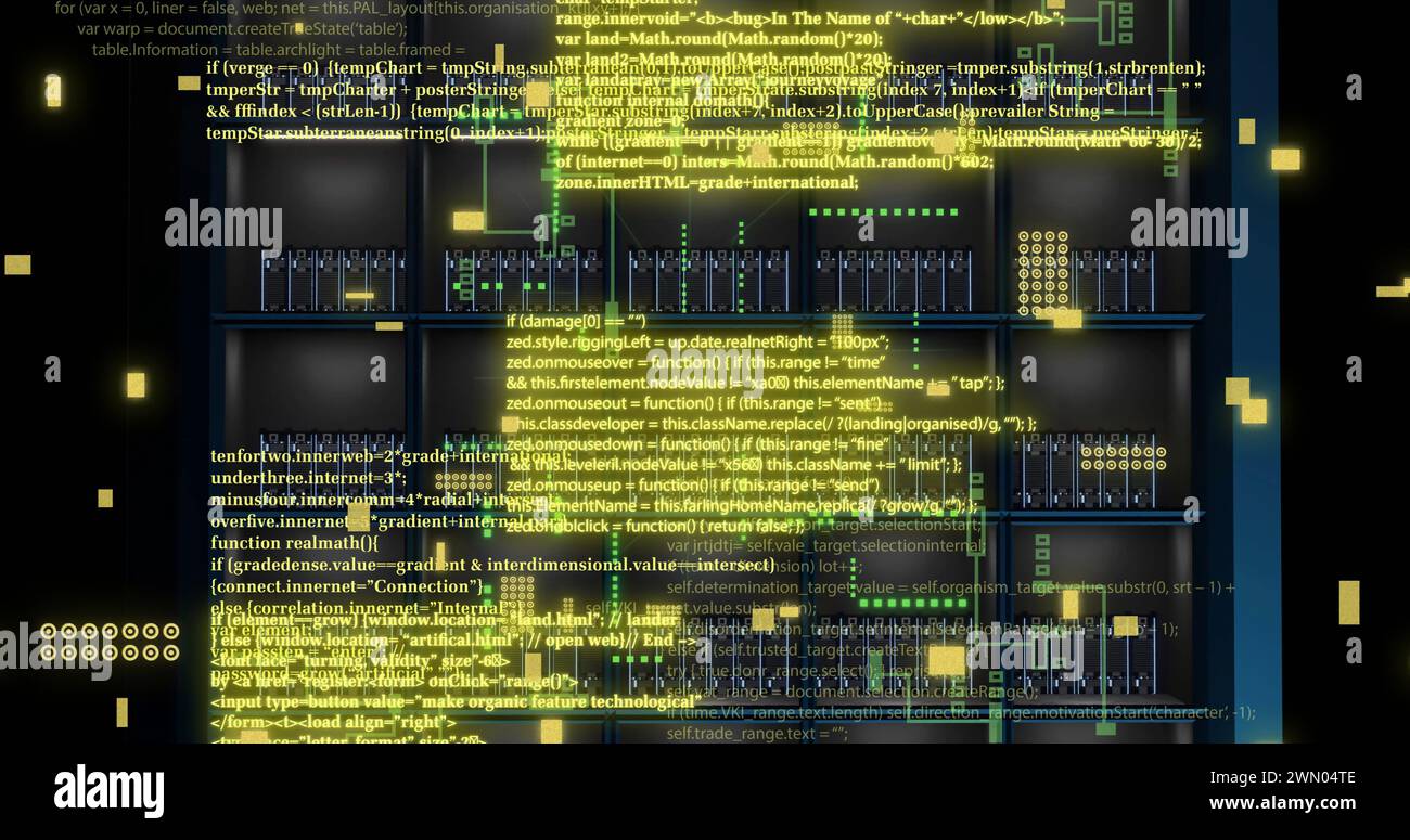 Image of connections and data processing over computer servers Stock Photo - Alamy