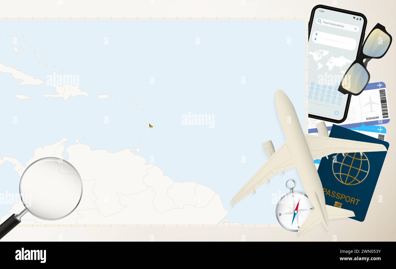 Barbados map and flag, cargo plane on the detailed map of Barbados with ...