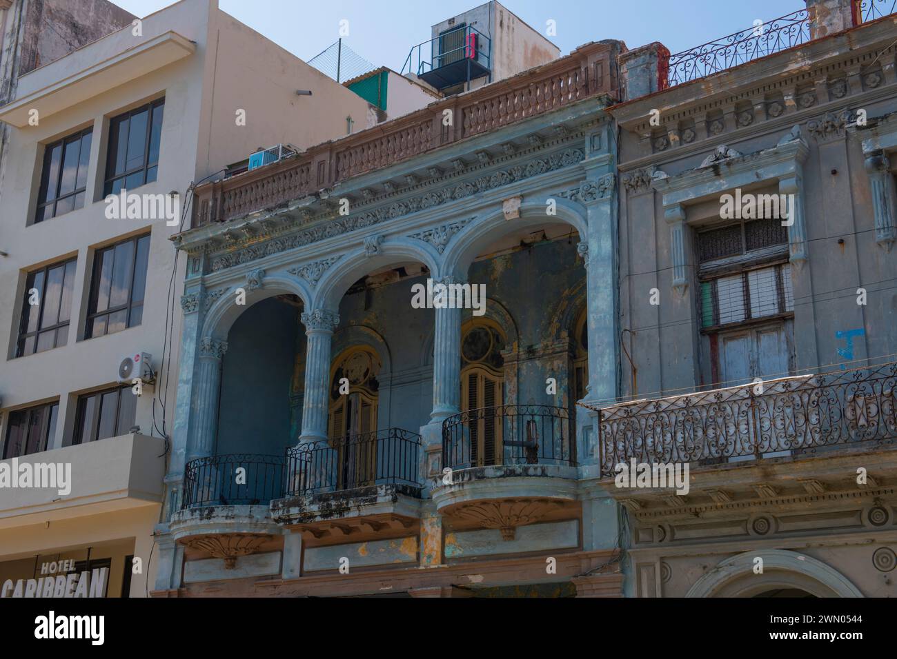 Historic buildings on Paseo del Prado between Calle Colon and Refugio ...