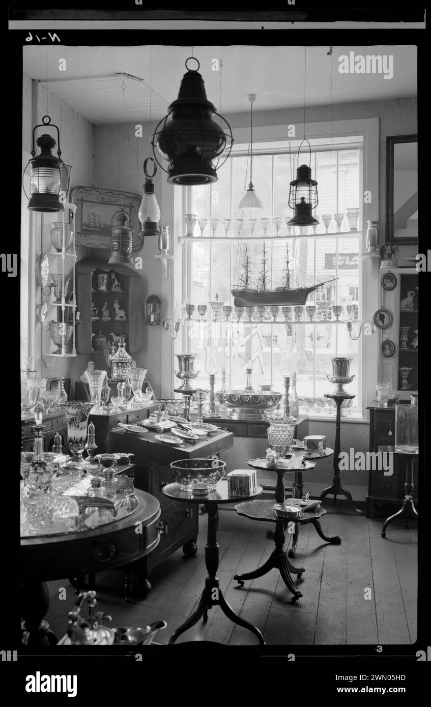 Window of antique shop (interior), Nantucket. Window of antique shop ...