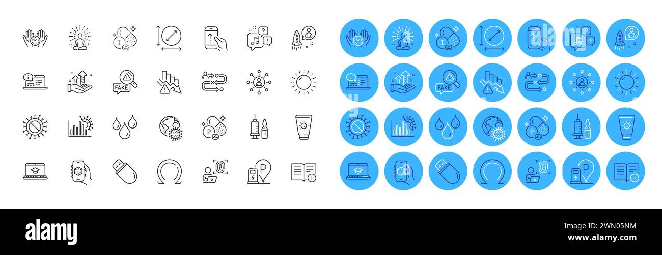 Swipe up, Website education and Safe time line icons pack. For web app. Color icon buttons ...