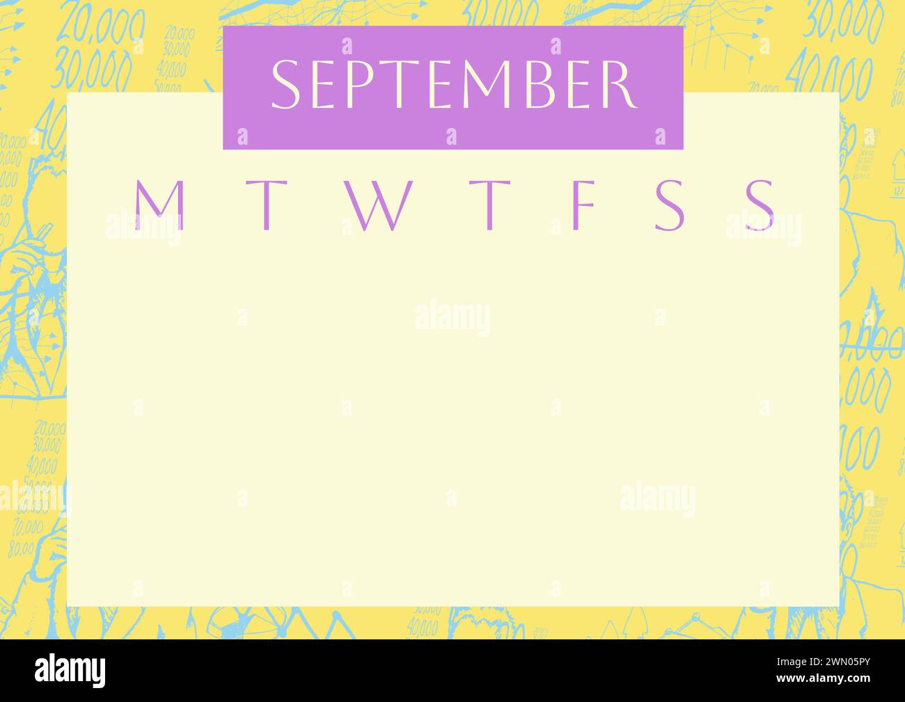 Organizing monthly activities, the September calendar template with a ...