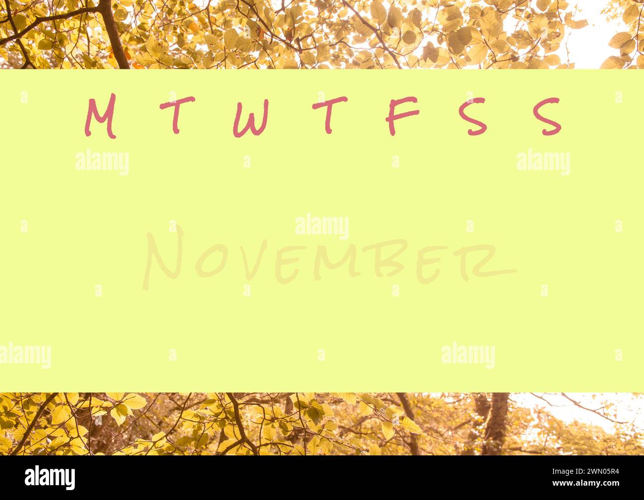 Autumn-themed calendar template for organizing and seasonal decor Stock ...