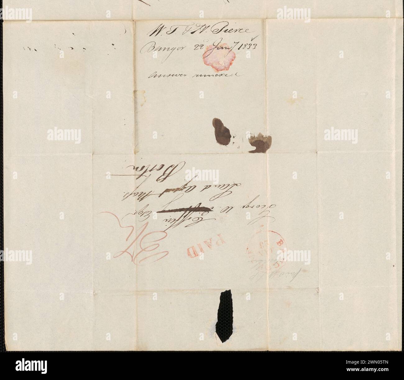 W.T. and H. Pierce to George Coffin, 22 January 1833. W.T. and H ...