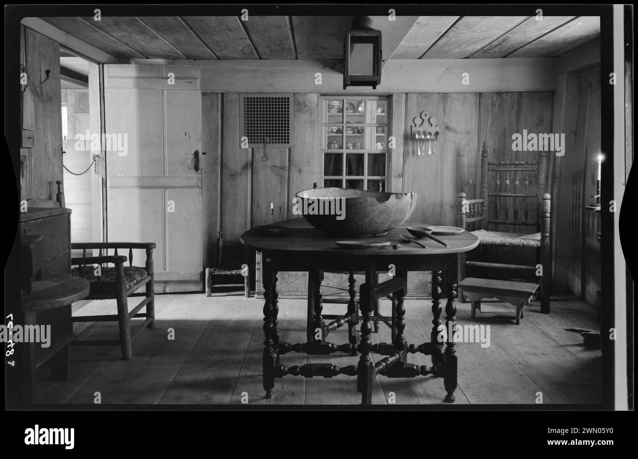 The pine-ceiled room, a rare survivor from the early 18th century ...