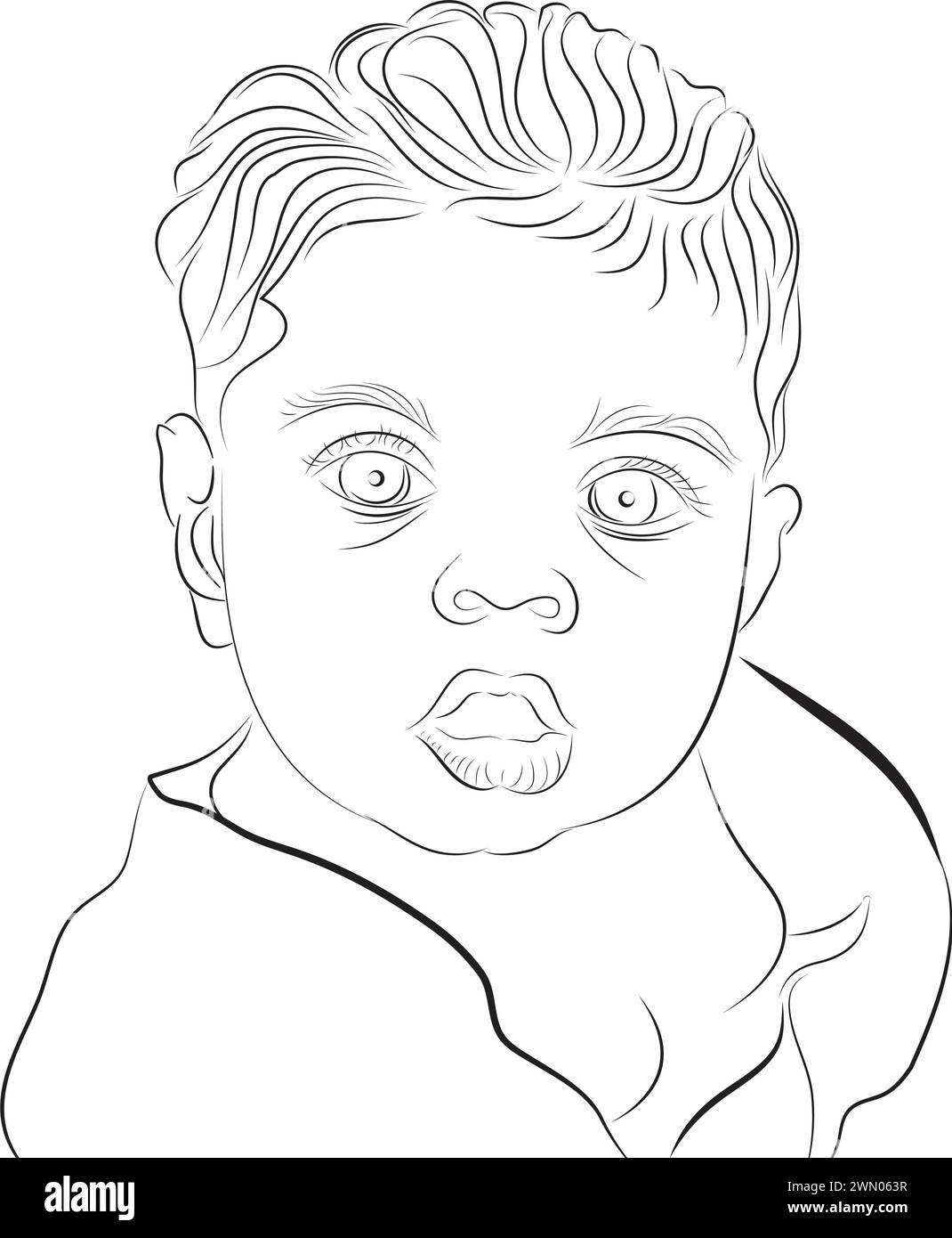 Little baby line-art Stock Vector Image & Art - Alamy