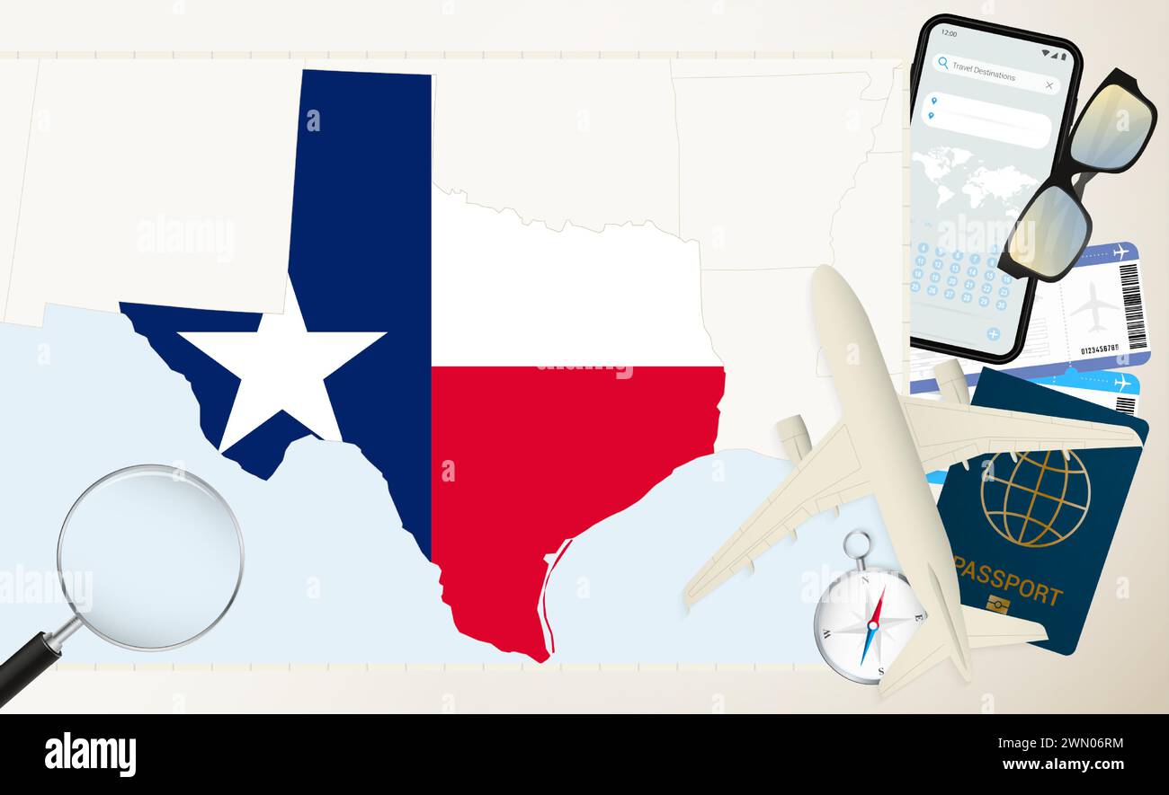Texas map and flag, cargo plane on the detailed map of Texas with flag ... Texas map and flag, cargo plane on the detailed map of Texas with flag ...