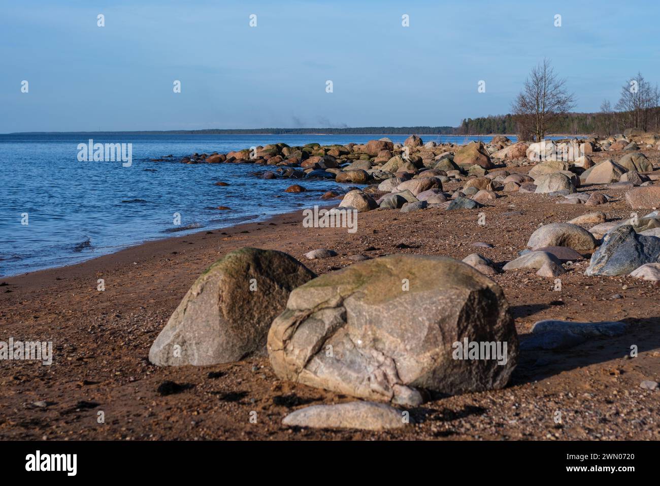 In the tranquil embrace of twilight, Veczemju Klintis reveals its ...