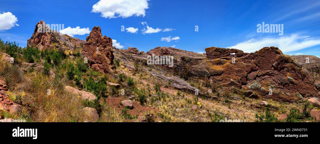 Rock formations in Aramu Muru in Peruvian Andes Stock Photo - Alamy