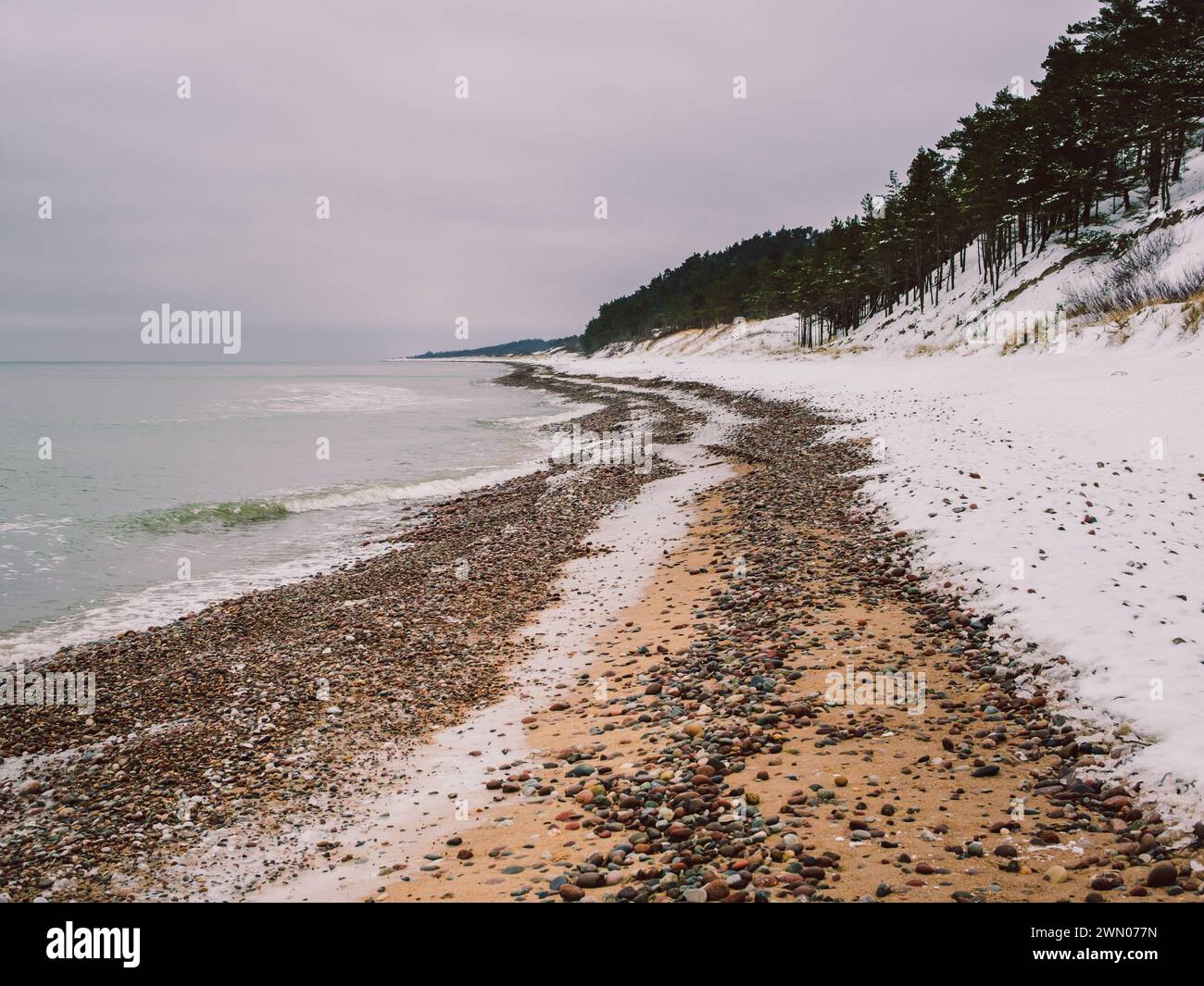 Silent sentinels guarding the frozen coastline Stock Photo - Alamy