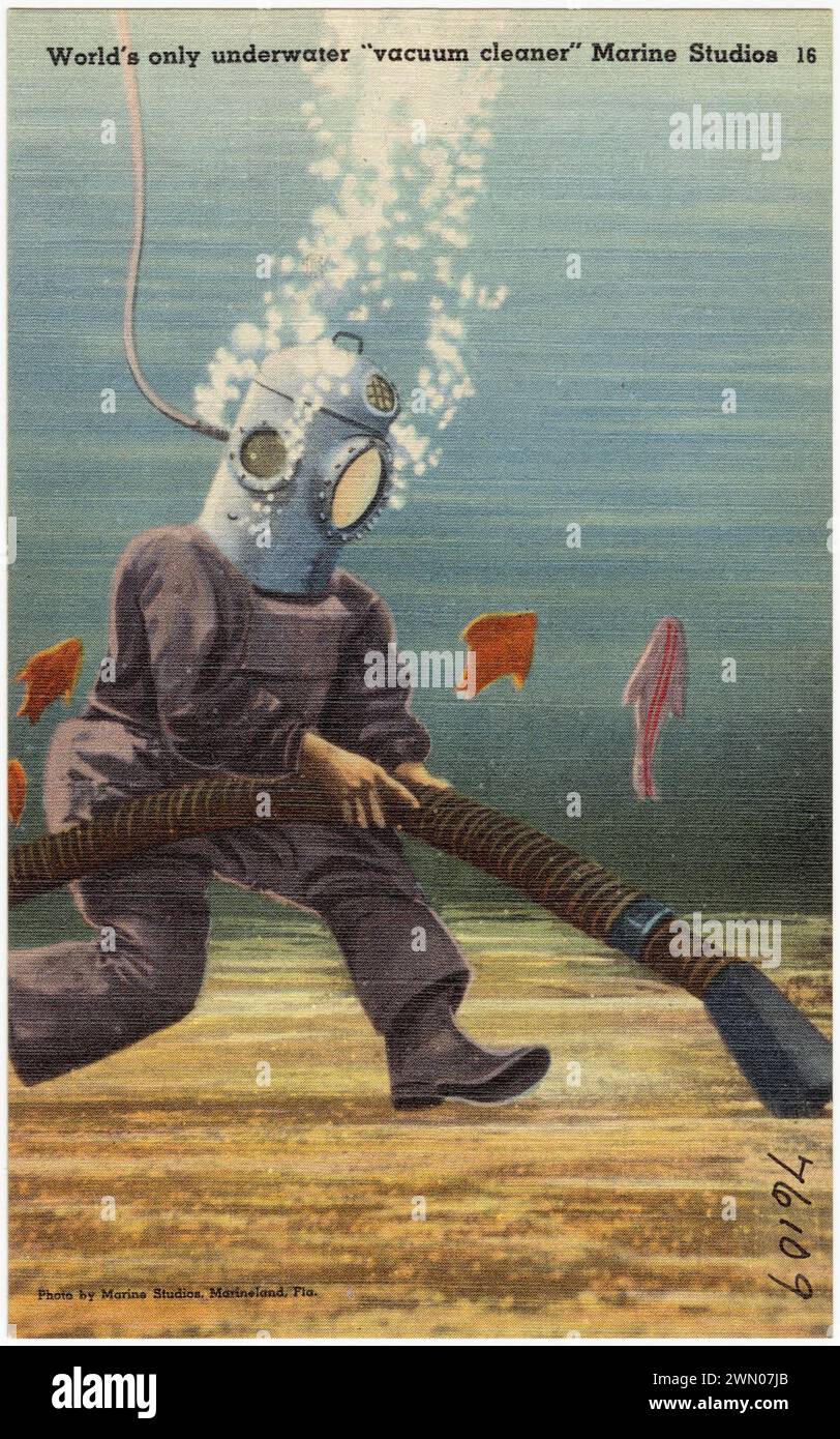 World's only underwater "vacuum cleaner," Marine Studios. World's only ...