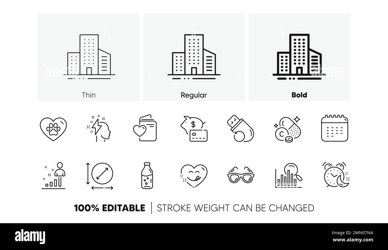 Buildings, Circle area and Brainstorming line icons. For web app, printing. Line icons. Vector ...
