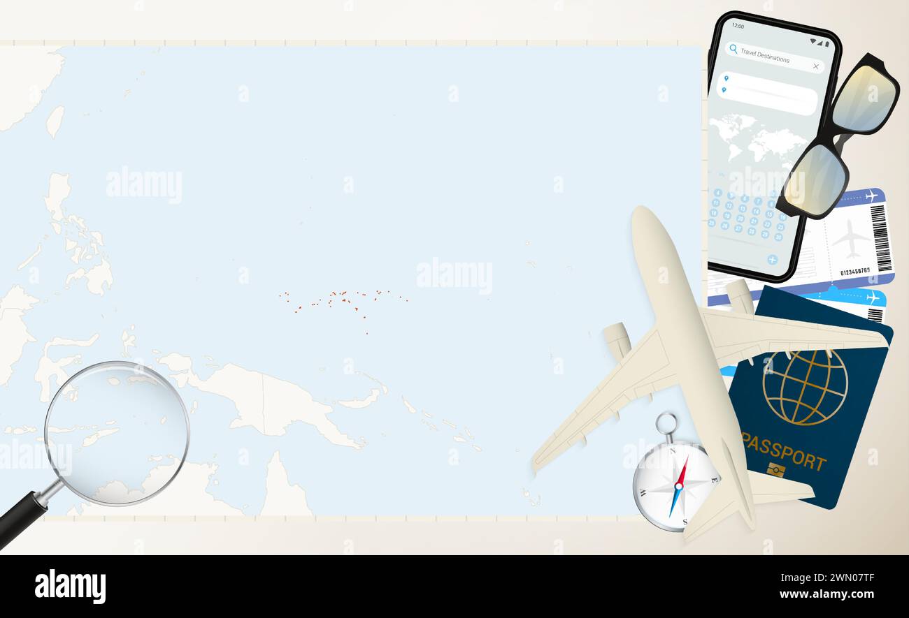 Micronesia map and flag, cargo plane on the detailed map of Micronesia ...