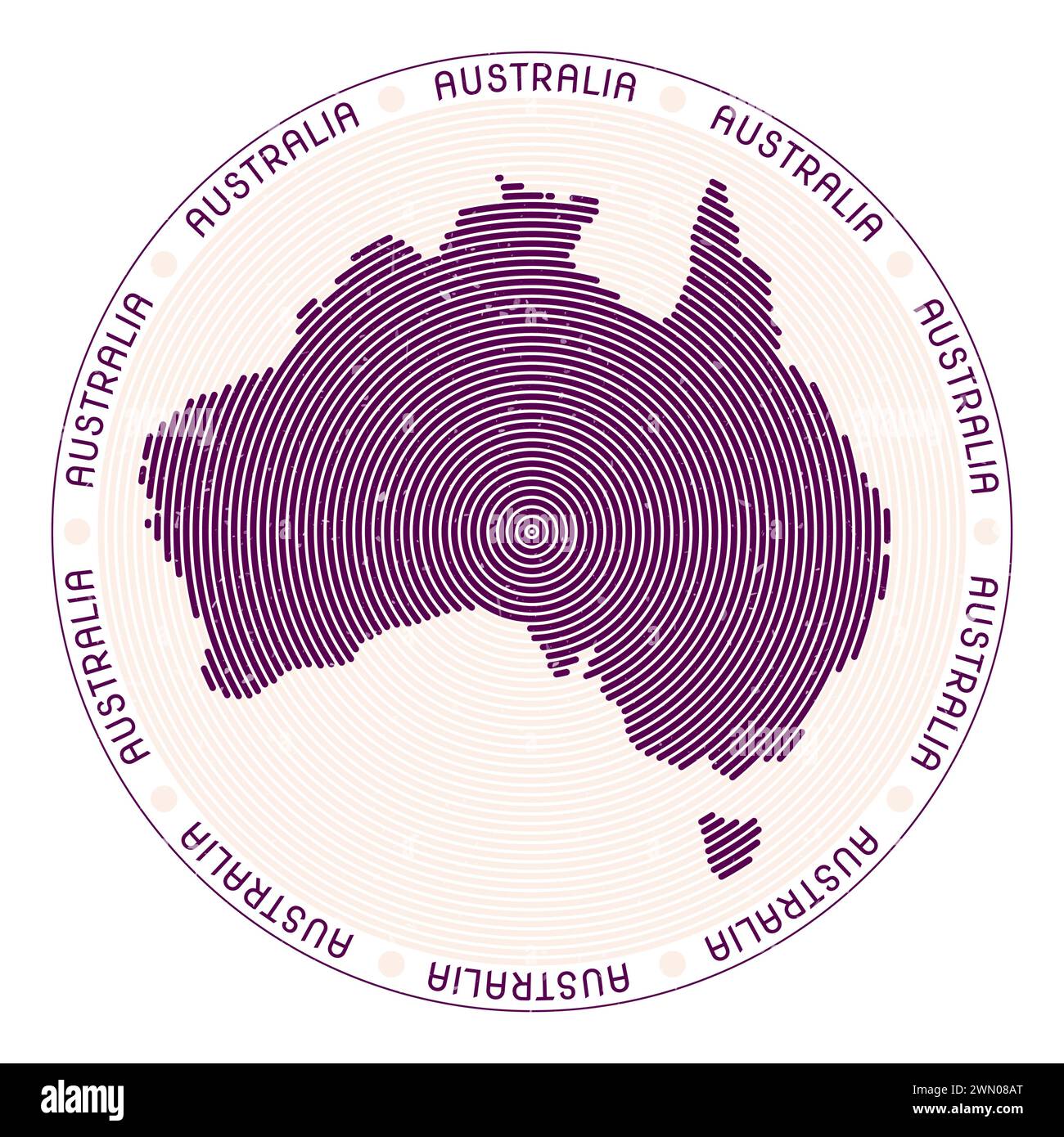 Australia shape radial arcs. Country round icon. Australia logo design ...