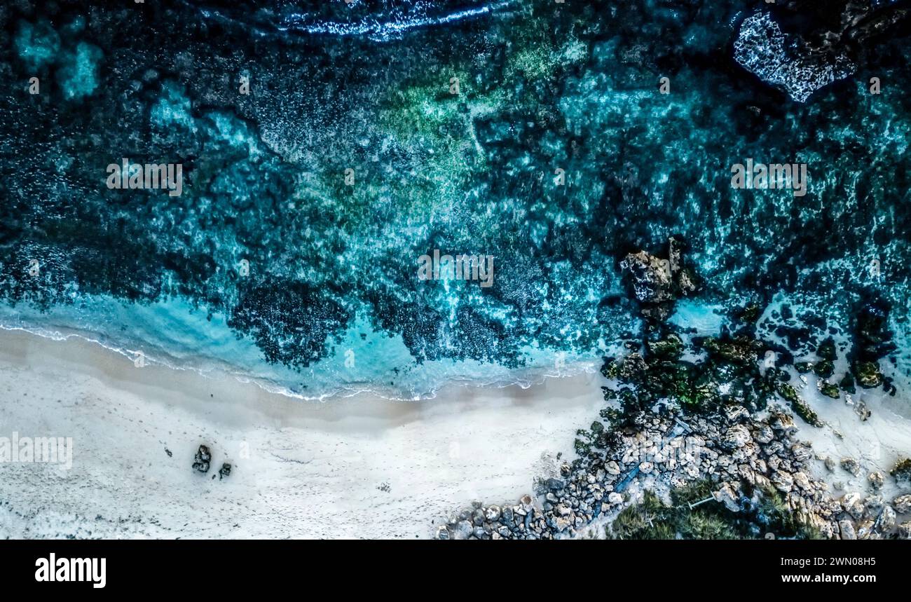 Aerial looking down rocky coastline hi-res stock photography and images ...