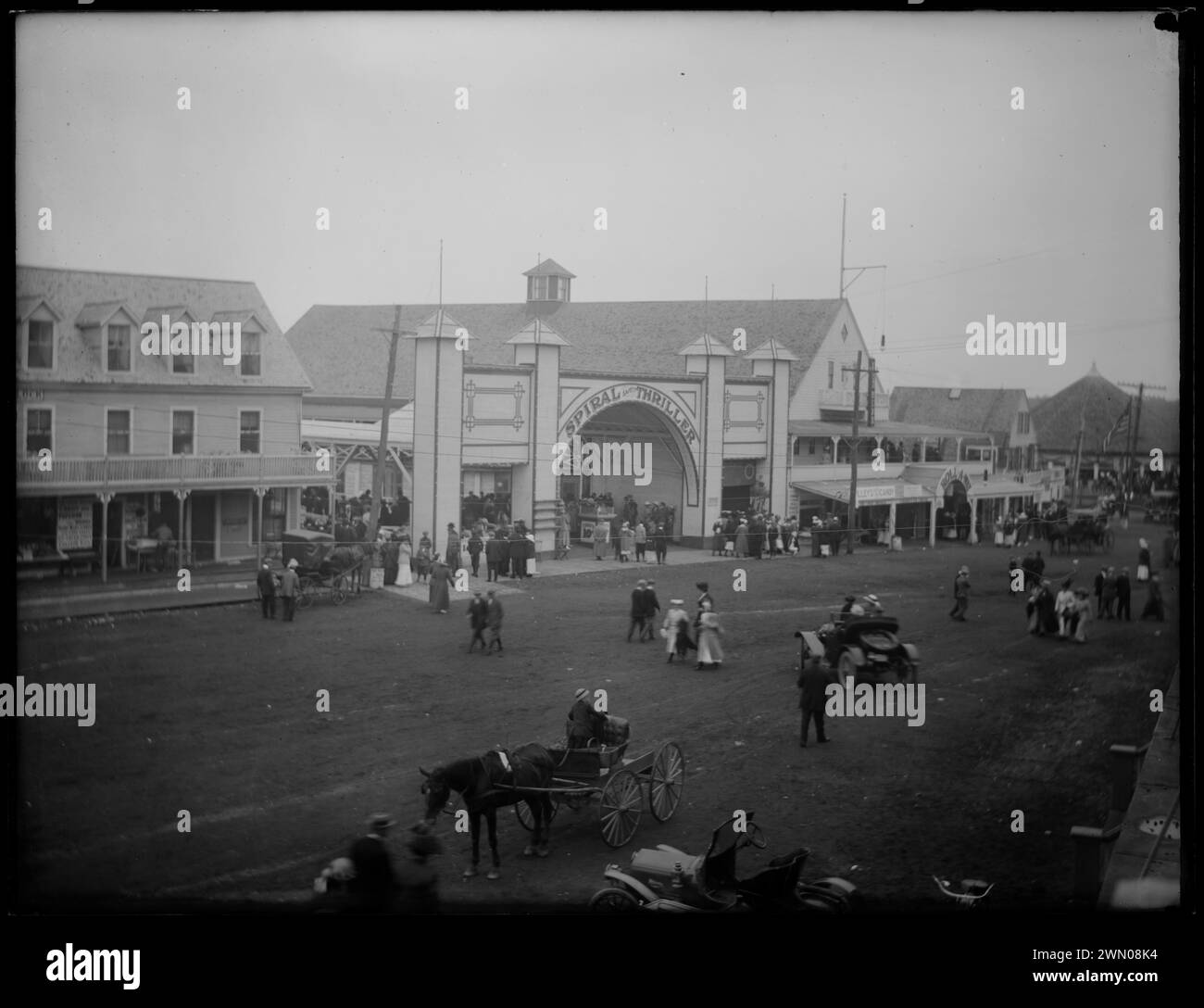 Roller coaster entrance. Roller coaster entrance Stock Photo - Alamy