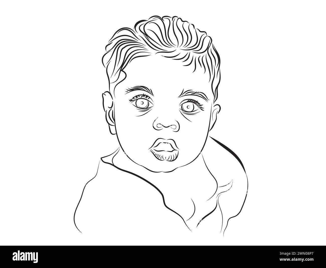 Little baby line-art Stock Vector Image & Art - Alamy