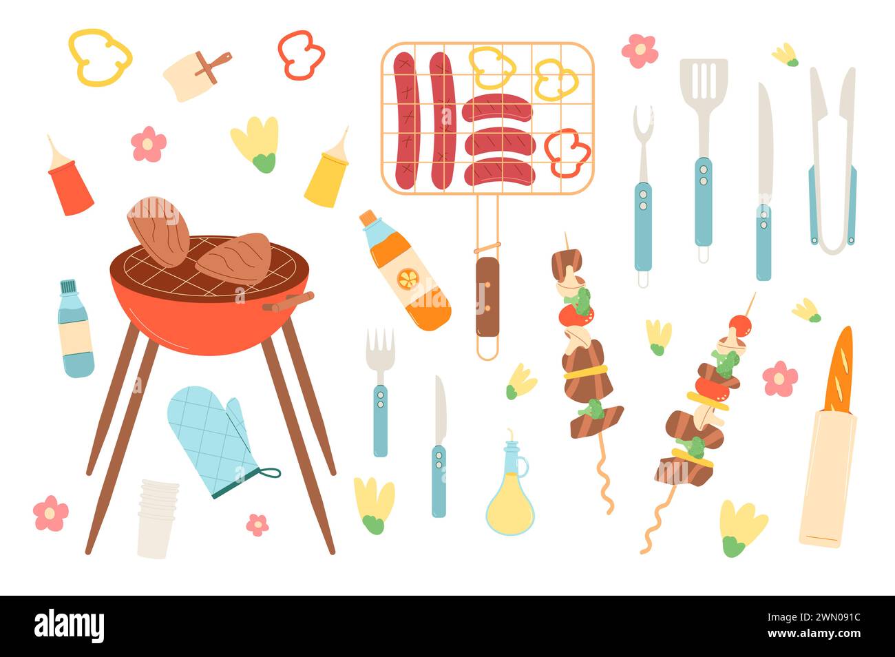 Barbeque sandwich Stock Vector Images - Alamy