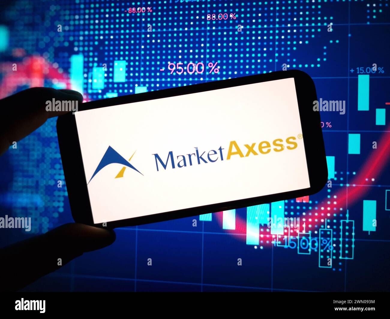Konskie, Poland - February 24, 2024: MarketAxess company logo displayed ...