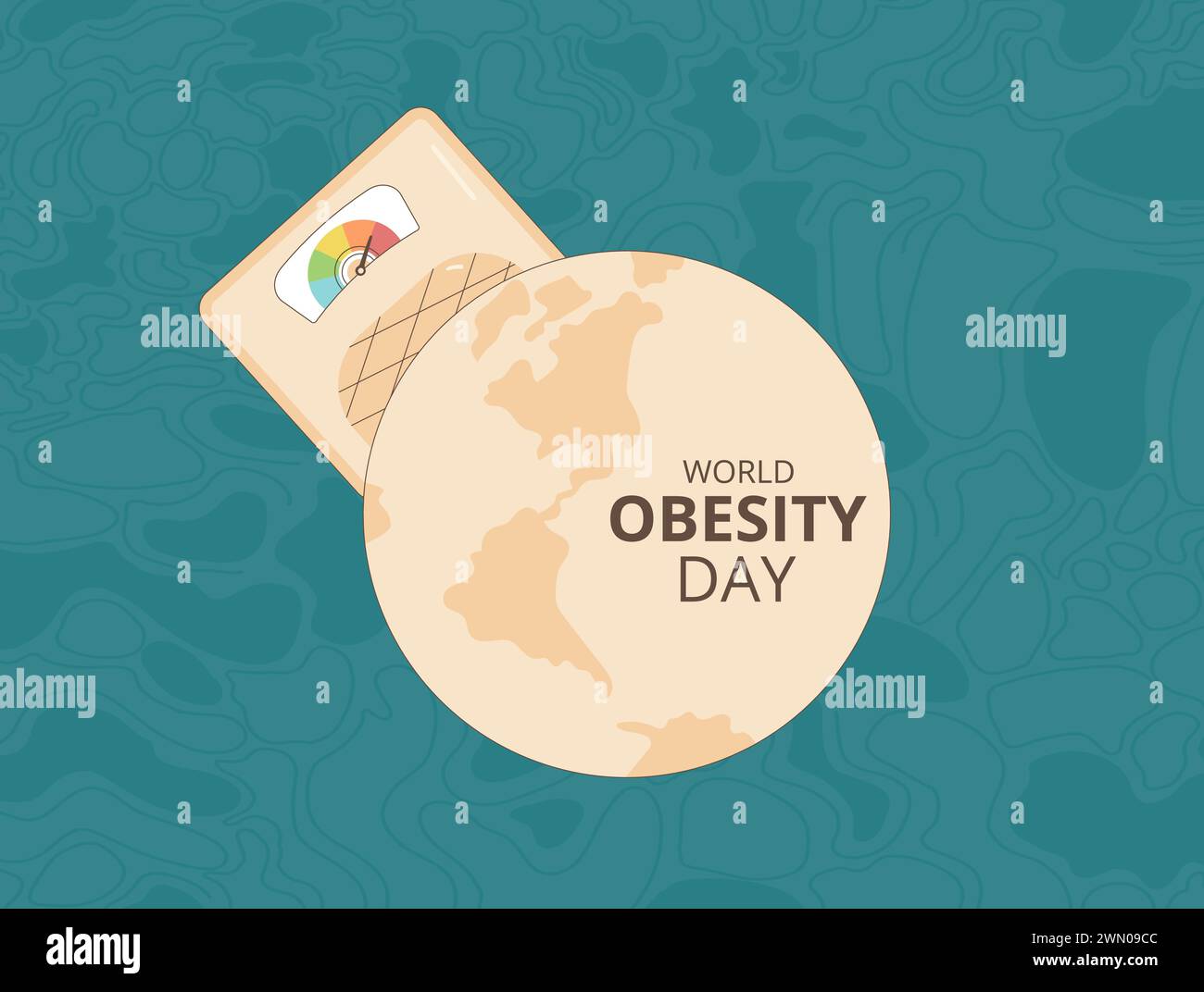 World obesity day banner template. Vector illustration with planet ...