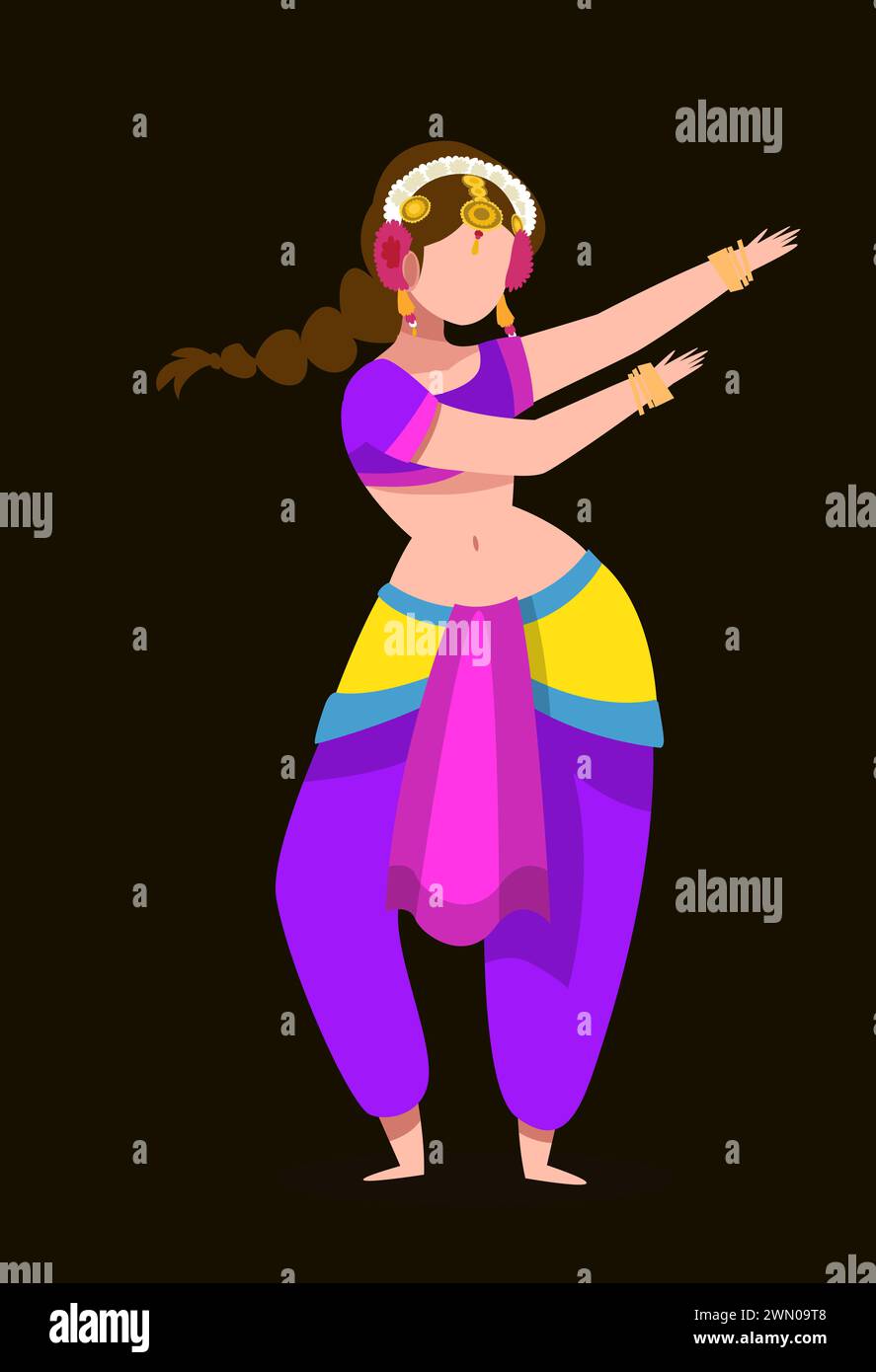 Classical Dance silhouettes A drawing of the outline of an Indian ...