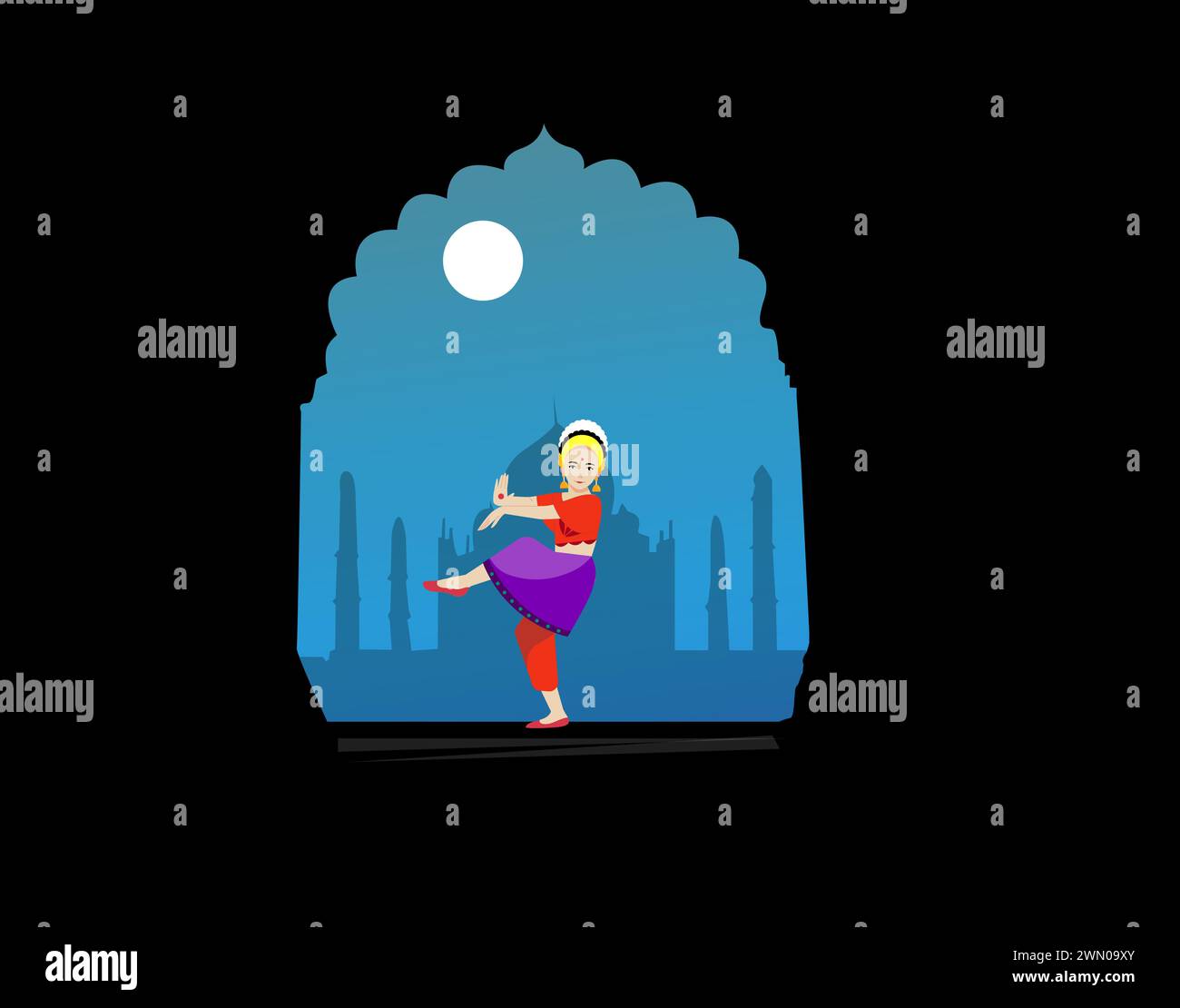 Classical Dance silhouettes A drawing of the outline of an Indian ...