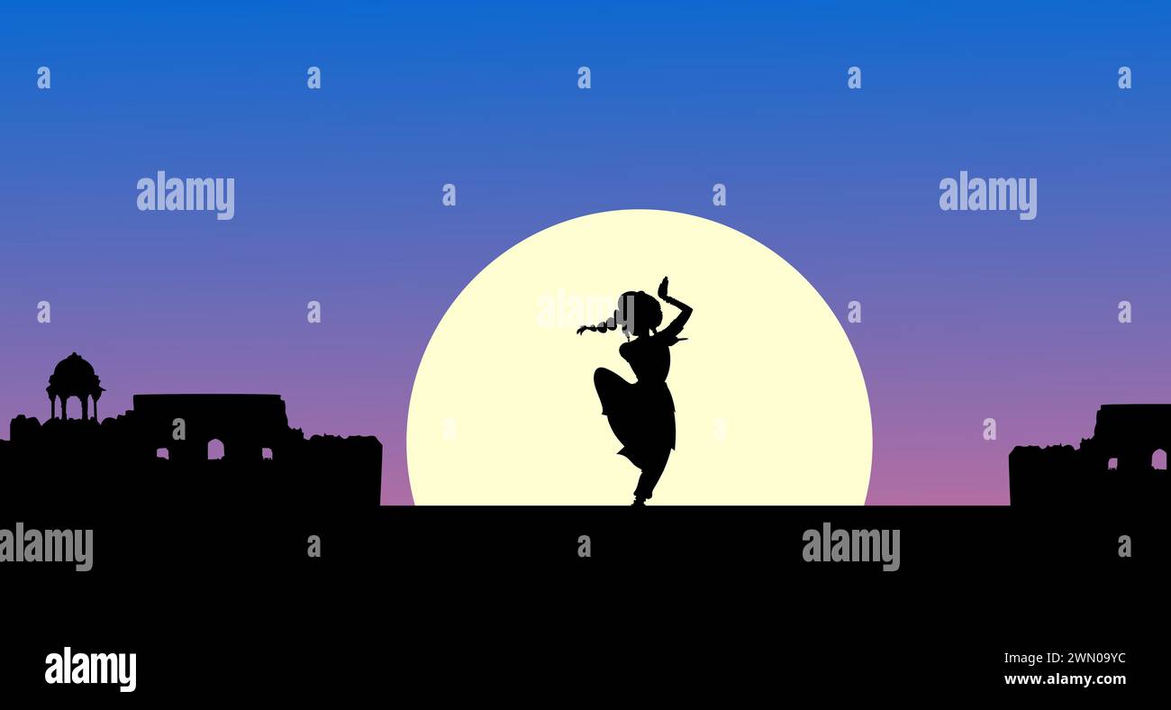 Classical Dance silhouettes A drawing of the outline of an Indian ...