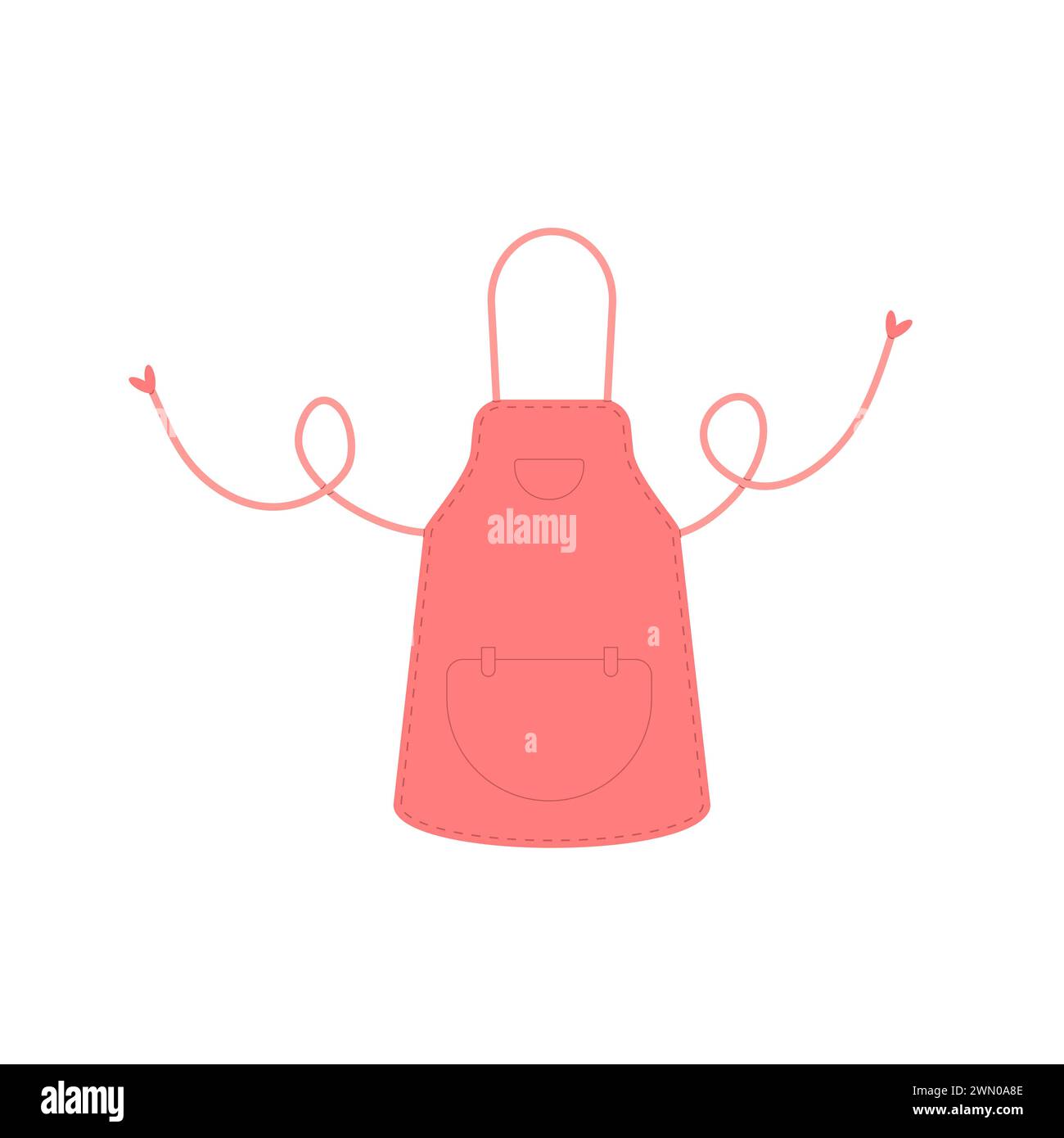 Apron isolated on white background. Vector flat illustration Stock ...
