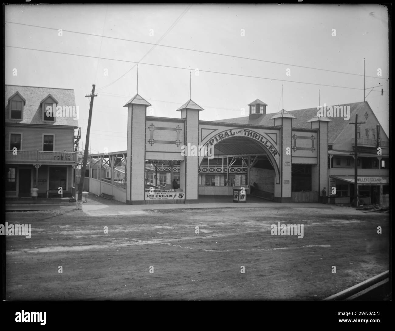 Roller coaster entrance. Roller coaster entrance Stock Photo - Alamy