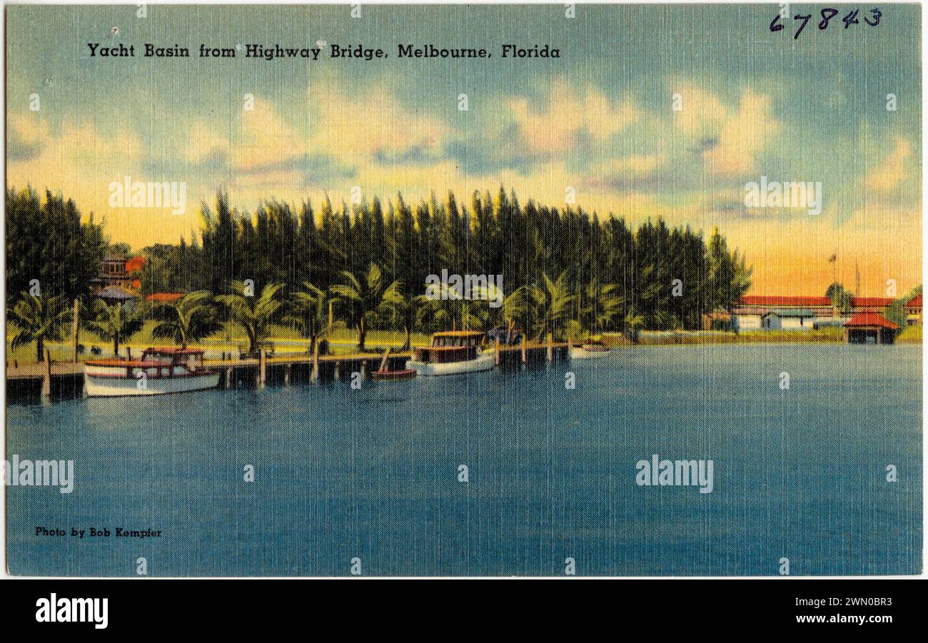 Yacht basin from highway bridge, Melbourne, Florida. Yacht basin from ...