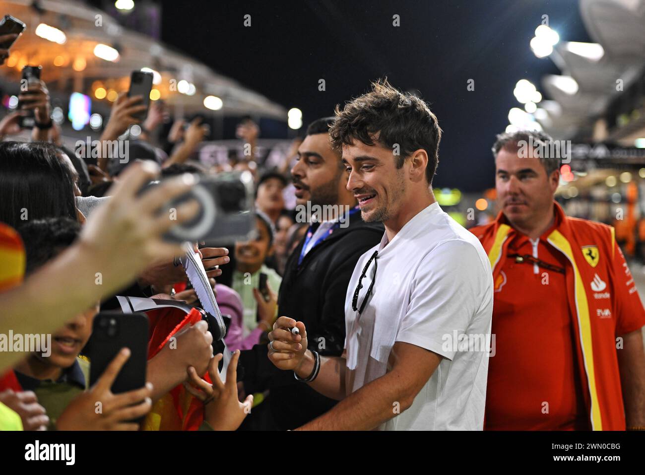 Sakhir, Bahrain. 28th Feb, 2024. Charles Leclerc (MON) Ferrari with ...