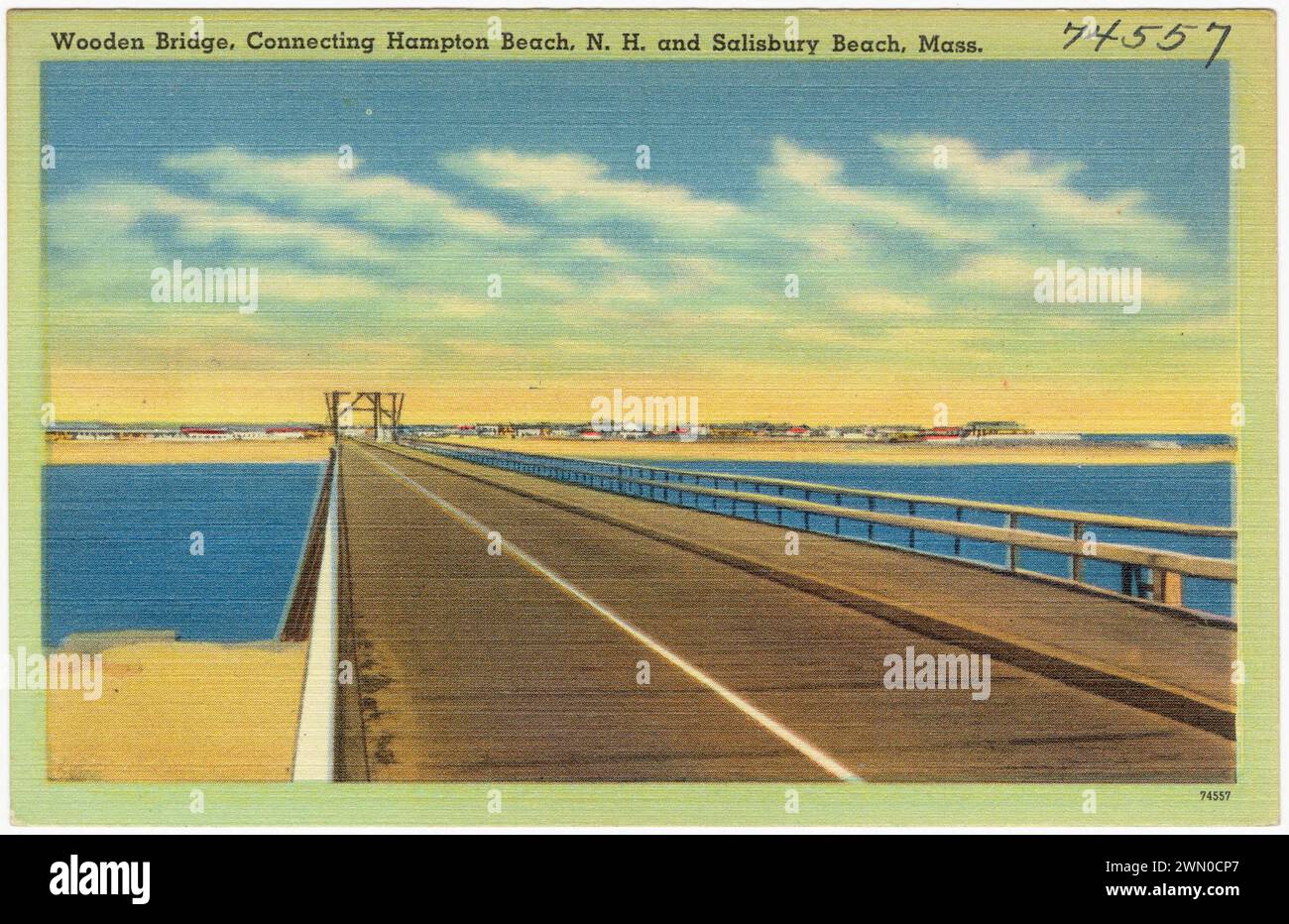 Wooden Bridge, connecting Hampton Beach, N.H. and Salisbury Beach, Mass ...