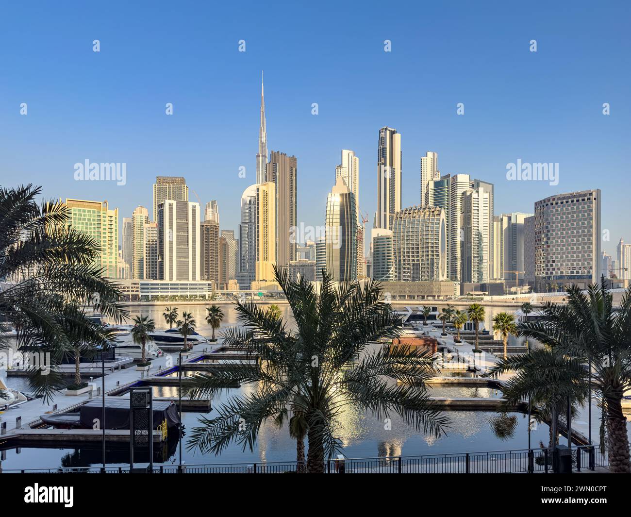 View of Dubai skyline including the Burj Khalifa, the world's tallest ...