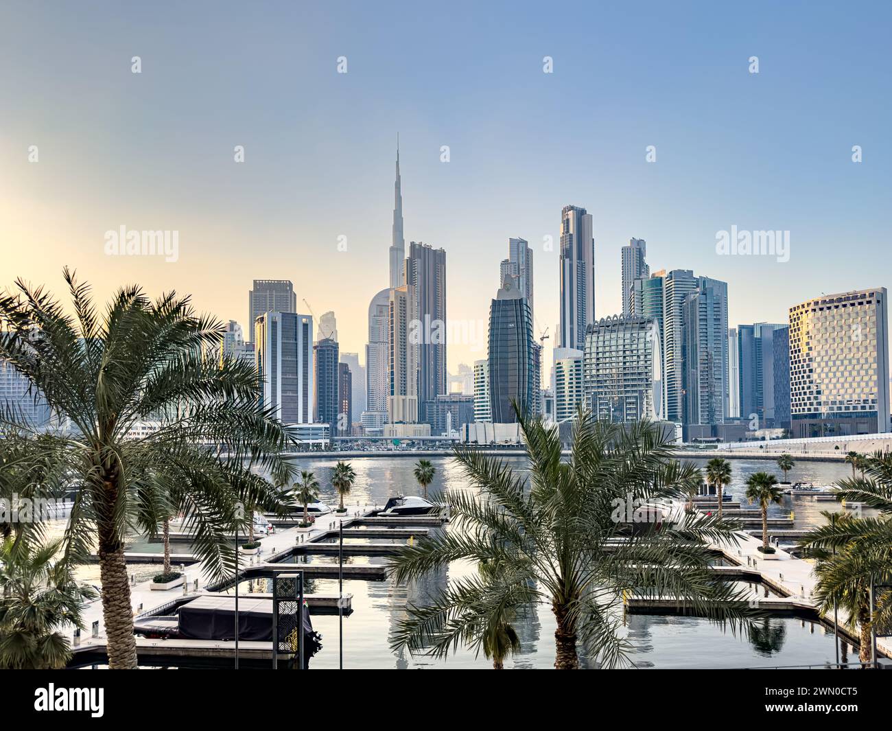View of Dubai skyline including the Burj Khalifa, the world's tallest ...