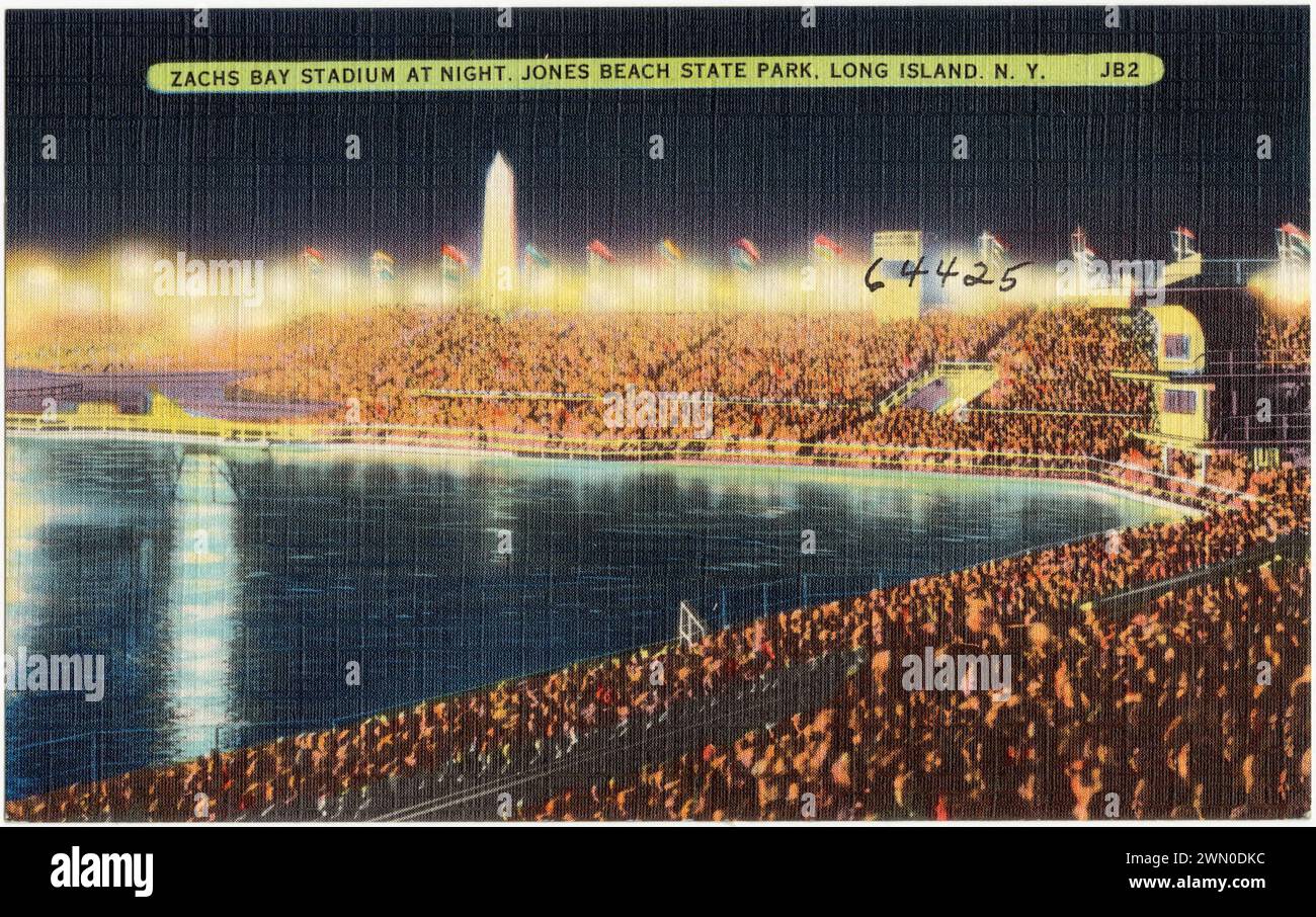 Zachs Bay Stadium at night. Jones Beach State Park, Long Island, N. Y ...
