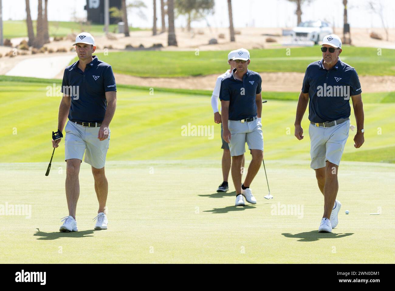 Captain Phil Mickelson, Andy Ogletree and Brendan Steele of the ...
