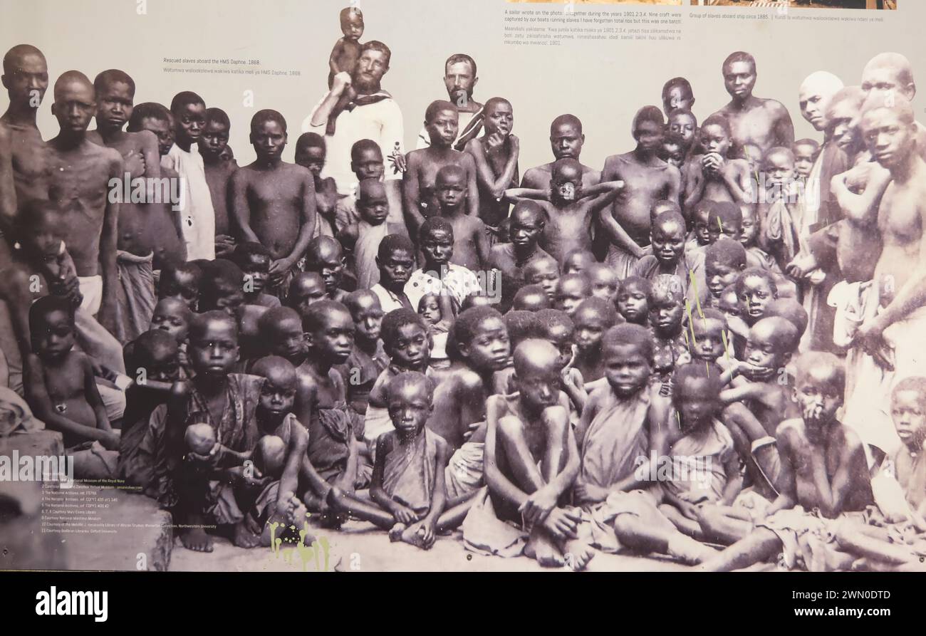 Display photo of rescued slaves aboard HMS Daphne 1868, Slavery Museum ...
