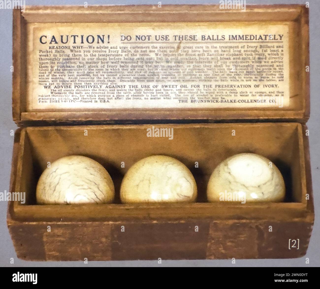 A display photo of billiard balls made from "Zanzibar Soft Ivory ...