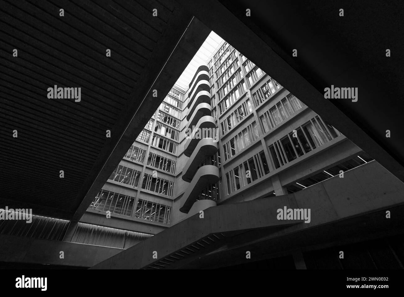 Muttenz, Switzerland - September 19. 2022: The modern building of the ...