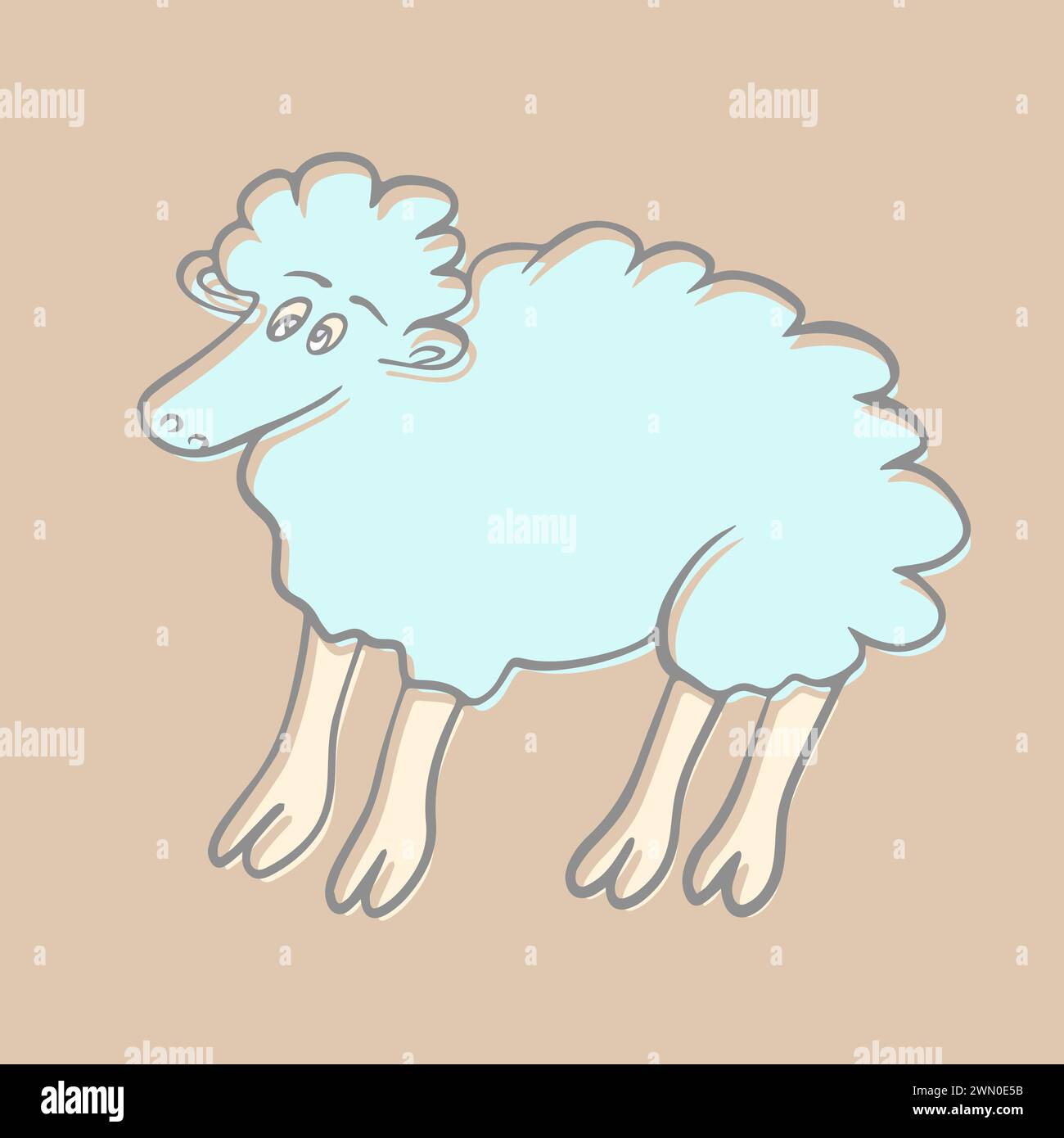 Vector illustration of a simple funny sheep Stock Vector Image & Art ...