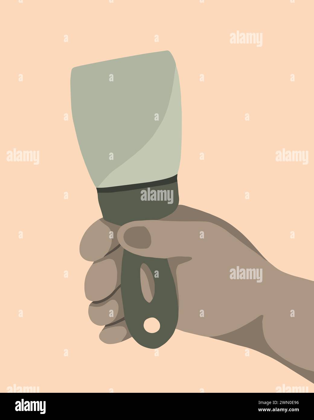 Vector isolated illustration of spatula in human hand Stock Vector ...